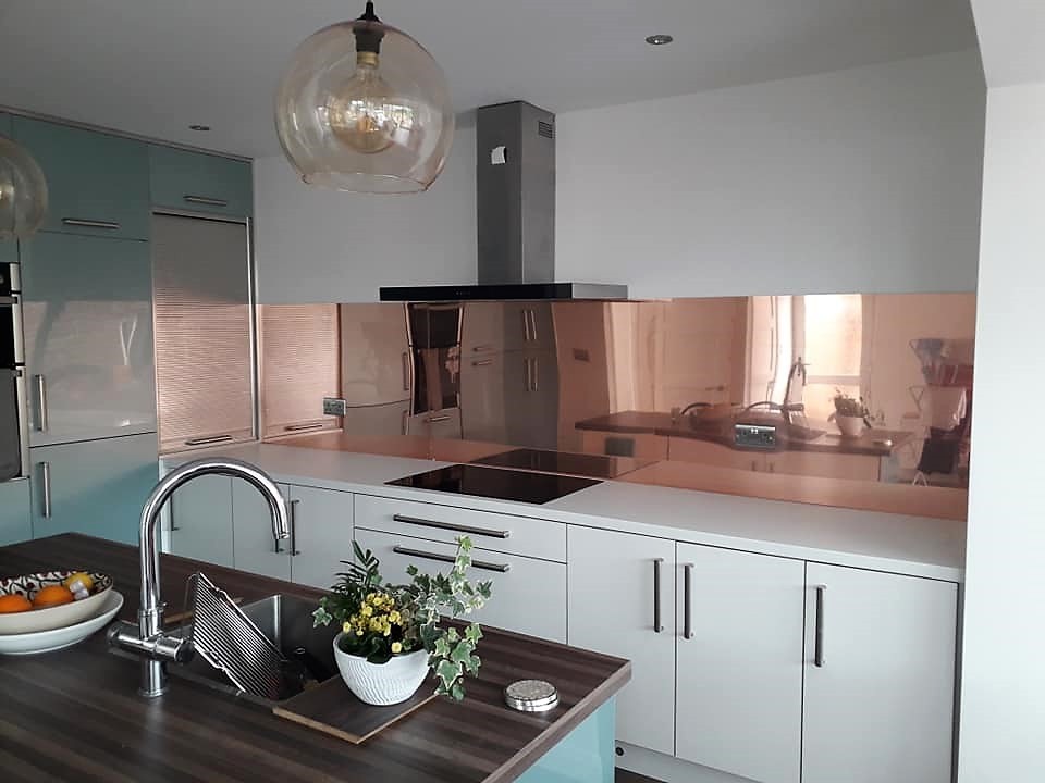Glass - Rose Copper Mirror Splashbacks - Mirror | SplashbacksNI ...